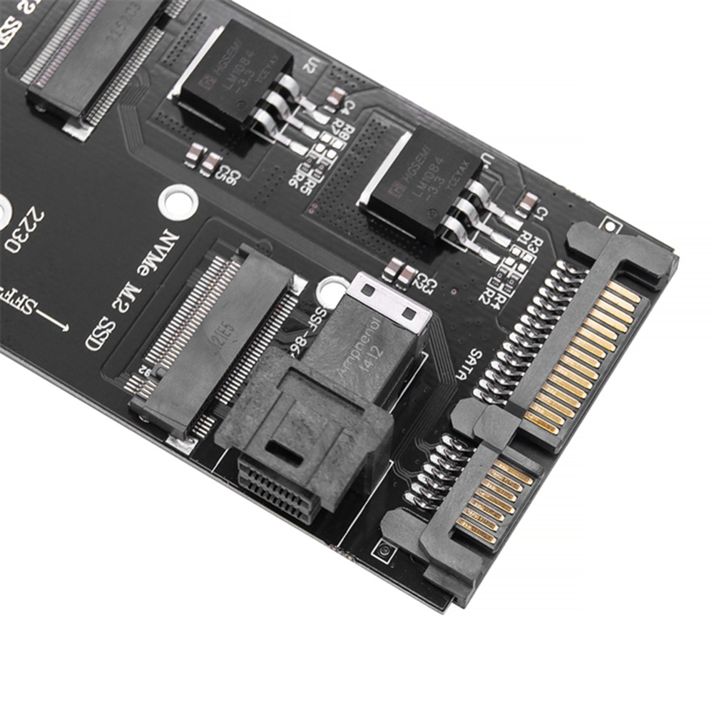 SFF-8643 To M.2 U2 Set NGFF M-Key To Slimline SAS NVME PCIe 22Pin SATA Adapter SATA SSD Adapter ...