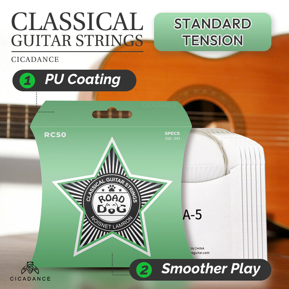ROAD DOG RC50 Classical Guitar Strings Medium Tension Pu Sealed Coating ...