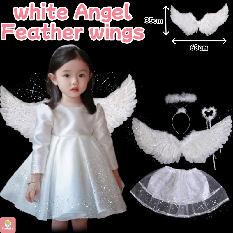 Angel Wings for Kids White Angel Feather Wings Costume Birthday Props ...