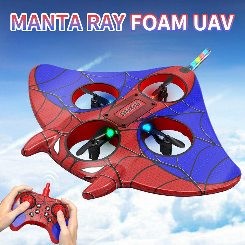 Devil Rays RC Air Plane Spider Man Model Foam Aircraft with Light ...