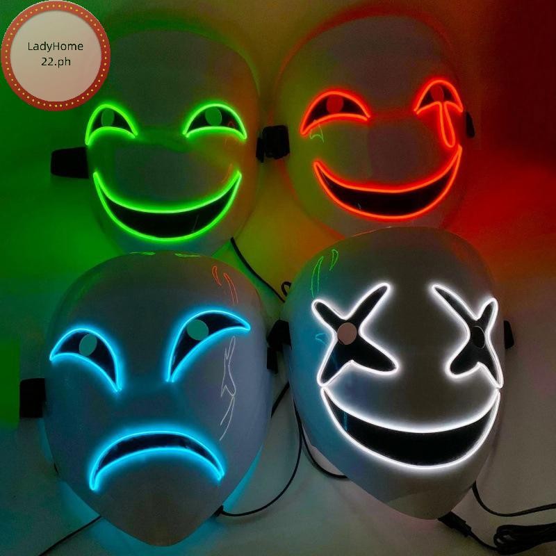 LadyHome22 New Creative LED Halloween Clown Glow Mask White Green Blue ...