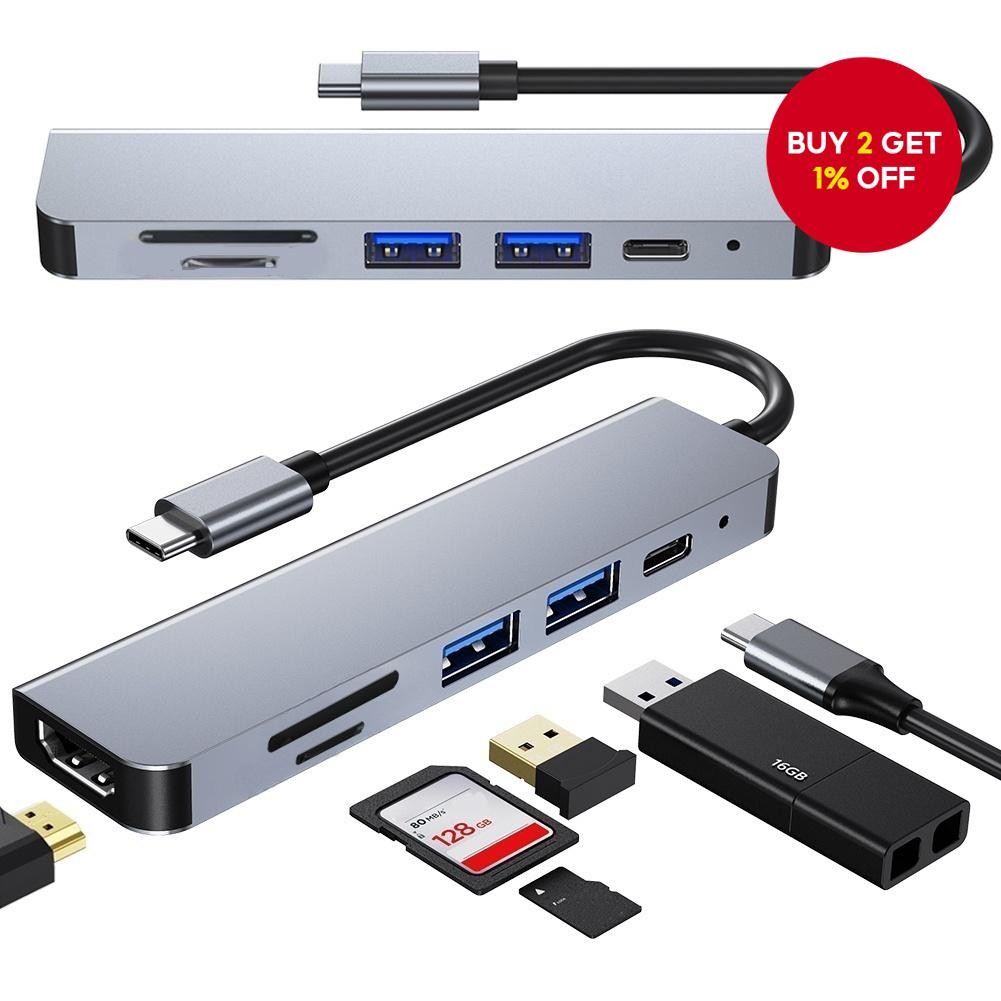 USB Port HUB 4K HDMI Adapter USB3.0 USB2.0 Type-C PD Charging Dock for ...