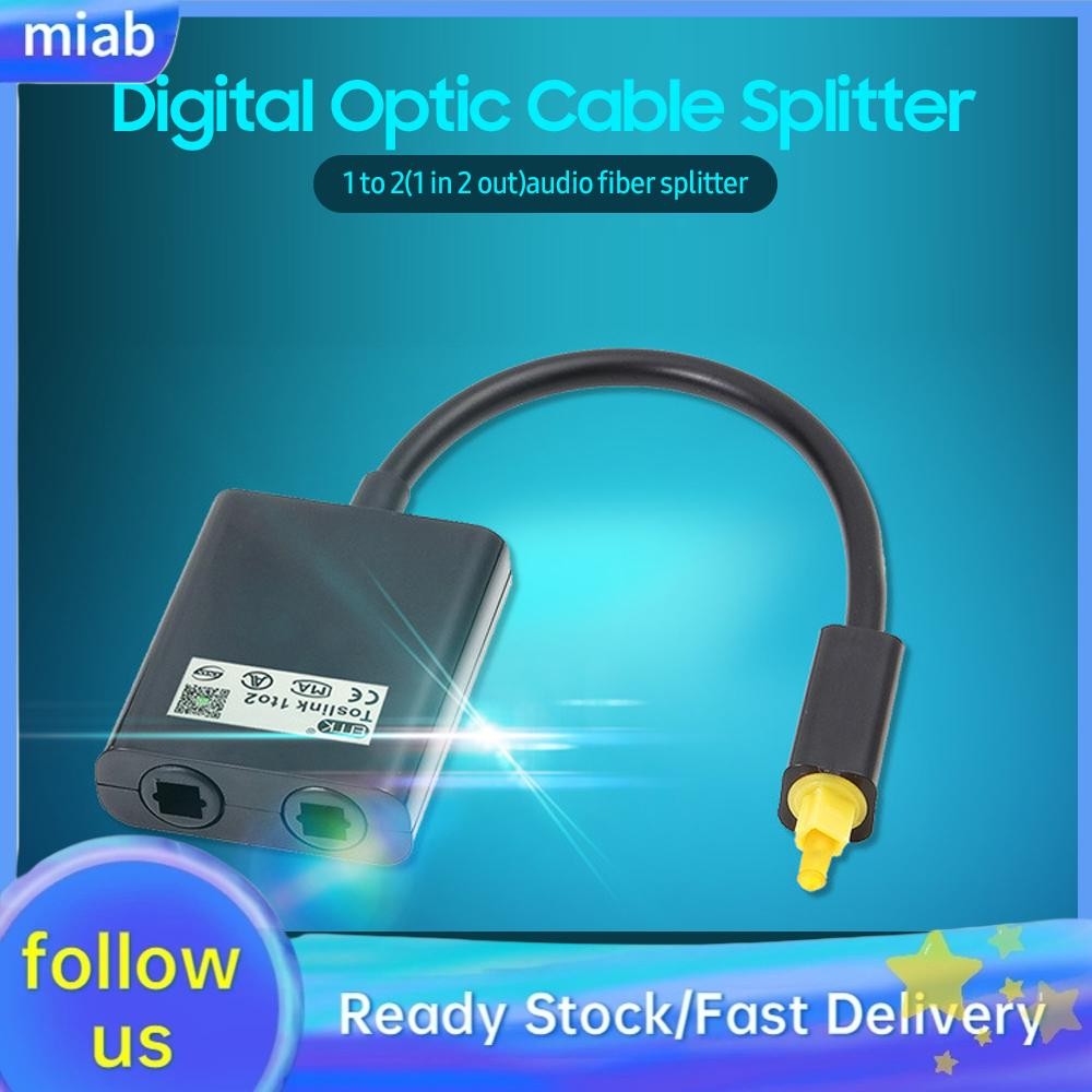 maib-ph 1 to 2 Audio Adapter Digital Optical Cable Splitter Fiber Optic Distributor Black ...