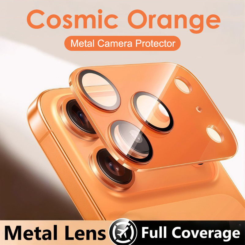 Cosmic Orange Metal Ring Camera Lens Protector For iPhone 17 Pro Max ...