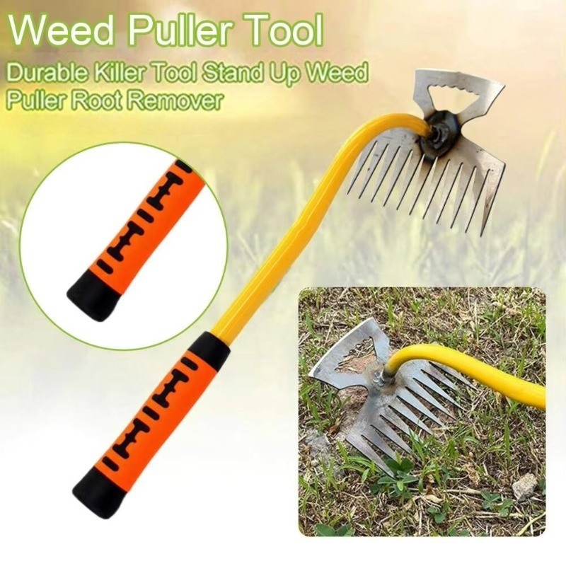 11 teeth Multi-function Weeder Grass Pot Soil Weeding Tool Manganese ...