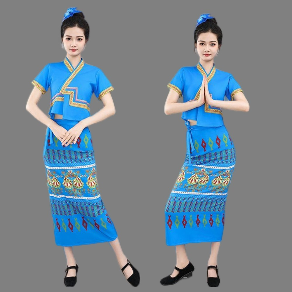 Thailand Myanmar Adult Dai Costume Set Thai Traditional Garment Stage ...