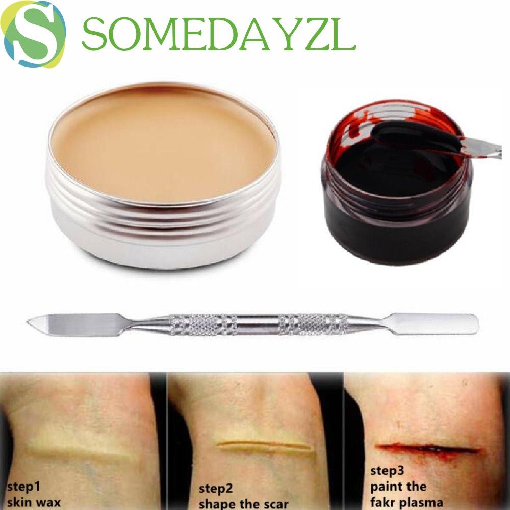 SOMEDAYZL Halloween Makeup Kit, Cosmetic Makeup Wax Skin Wax Fake Blood ...