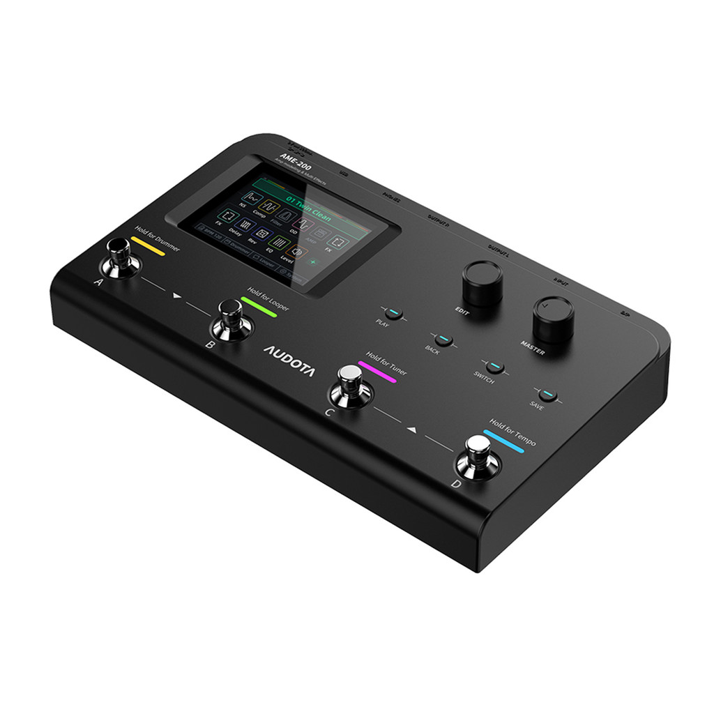 AUDOTA Amp Modeler & Multi-Effects Pedal AME-200 Built-in Tuner 50 Drum ...