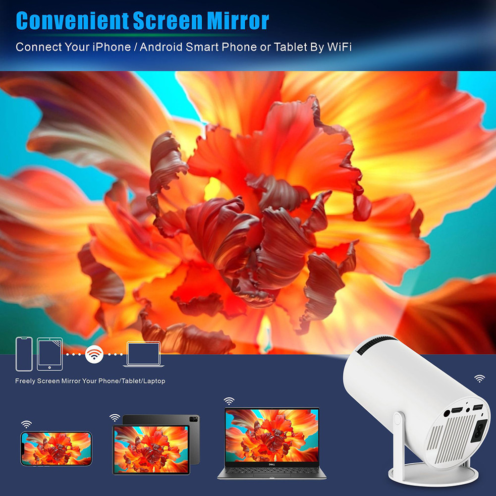 HY300 Smart Projector UHD Portable Mini WiFi Bluetooth Android ...