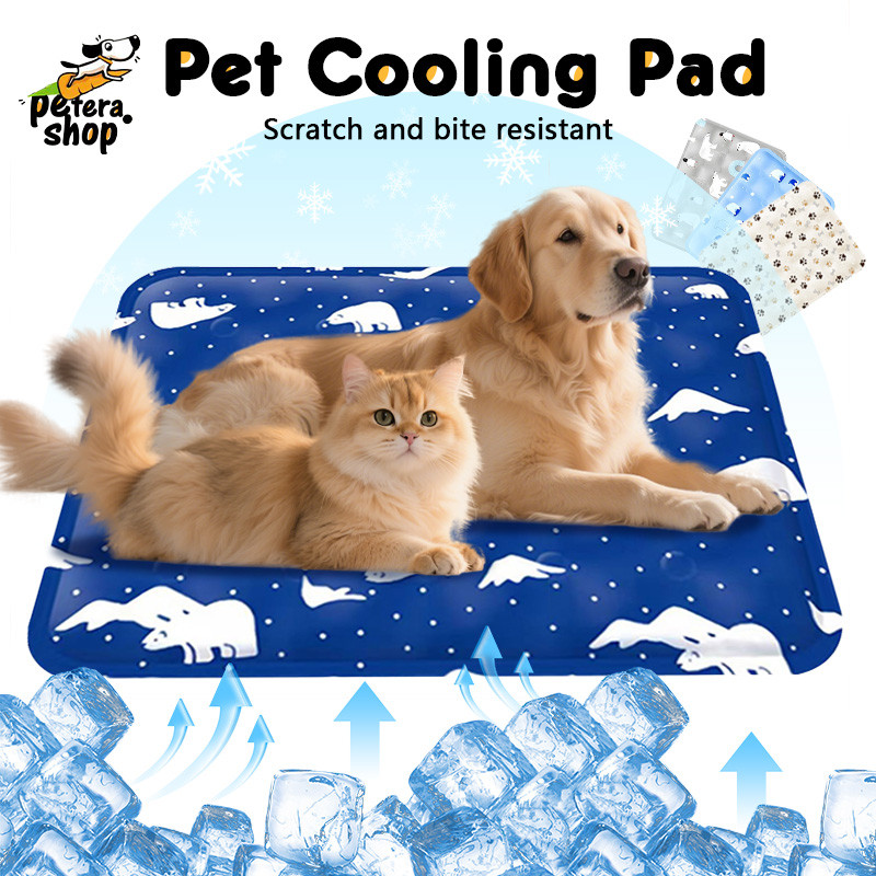 Pet Cooling Pad With Gel Mat Waterproof Scratch Ice Quick Cooling Bed ...