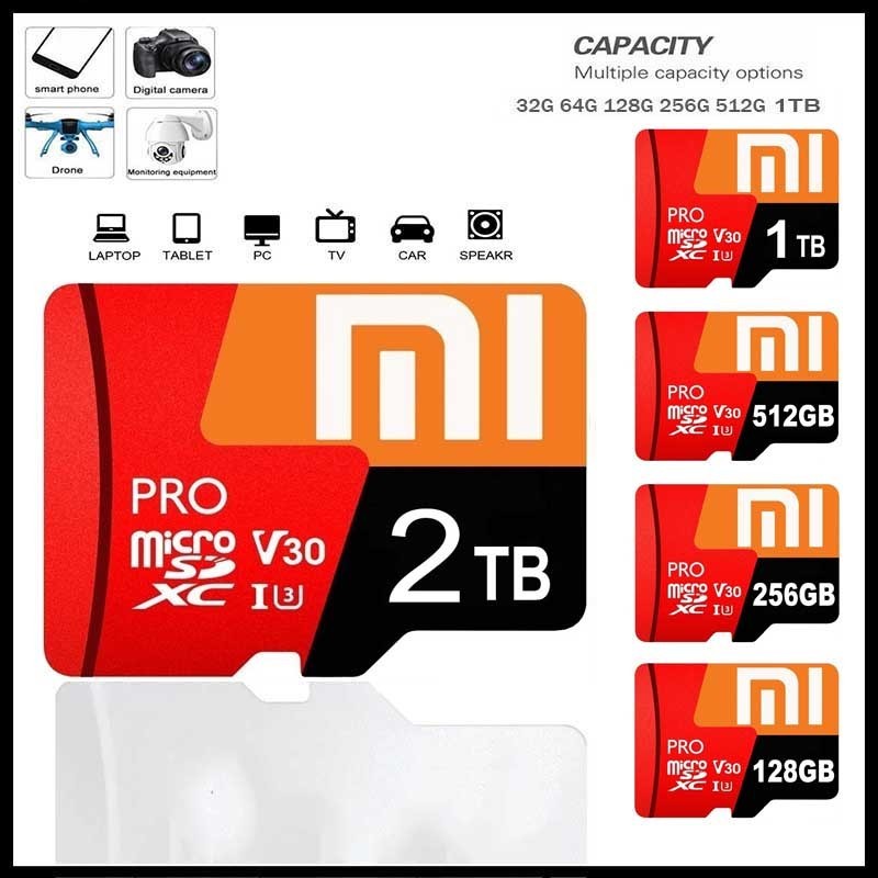 Micro TF SD Card class10 SD Memory Card 2TB 128GB 1TB 512GB 256GB U3 V30 Large Memory Flash ...