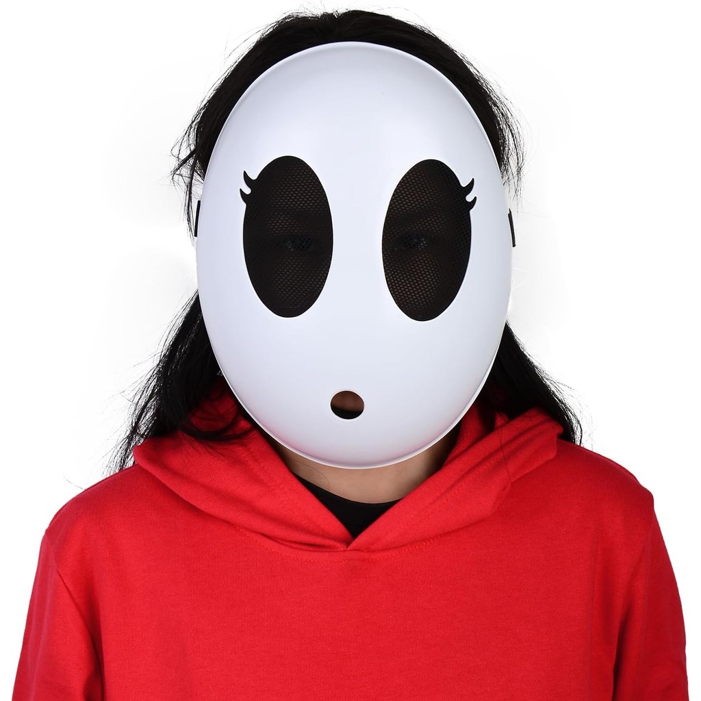 Monisorly White Shy Guy Mask Girl Halloween Mask Full Face Mask Costume ...