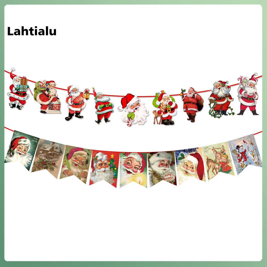 Lahtialu Santa Claus Themed Banner Christmas Banner Decorations Festive ...