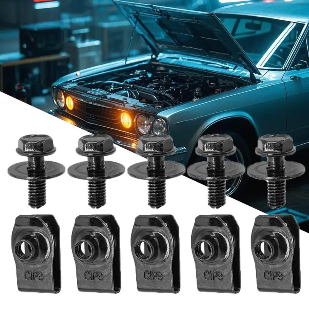 5/10 Sets Car Body Bolts U-nut Clips Door Panel Bumper Fender Liner ...