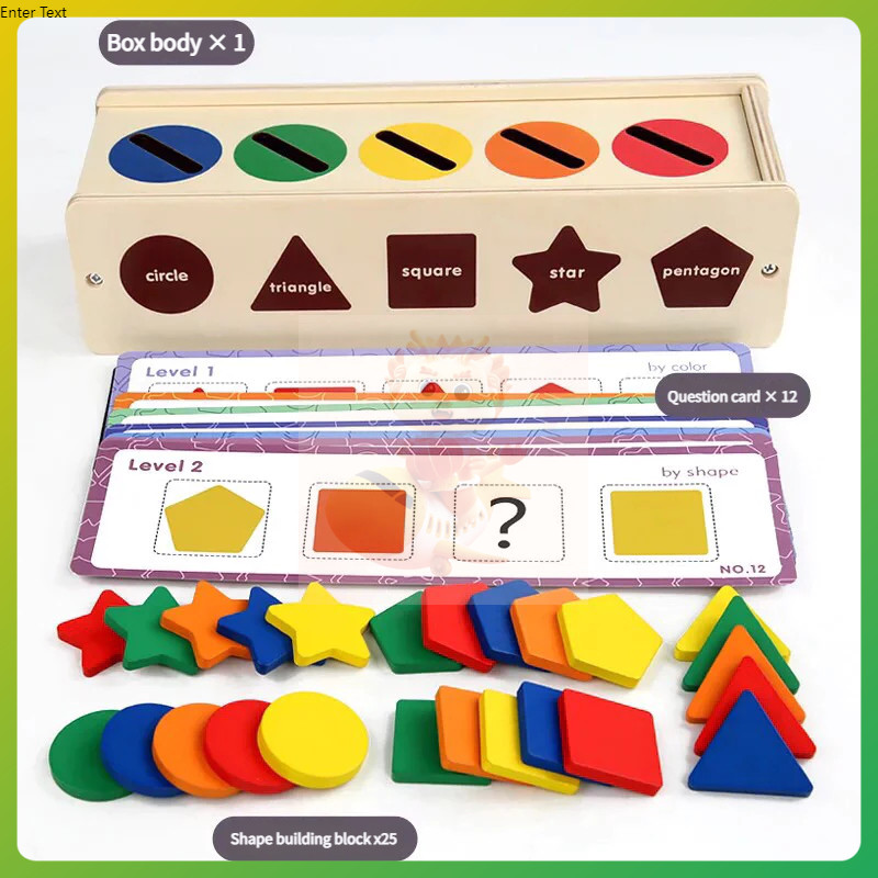 【COD】Wooden Montessori classification colors and shapes sorter toy ...