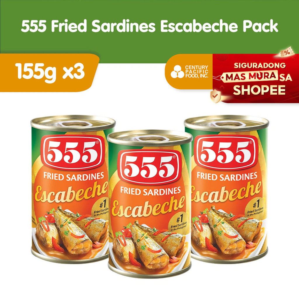555 Fried Sardines Escabeche 155g (Pack of 3) - Rich in Calcium ...