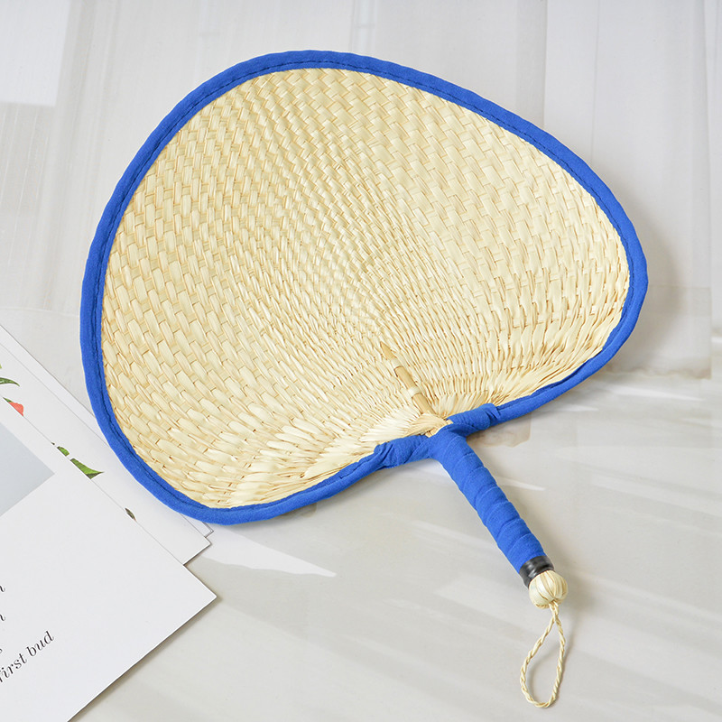 Hand-Woven Pu Fan Old-Fashioned Edging Household Hand-Cranked Large ...
