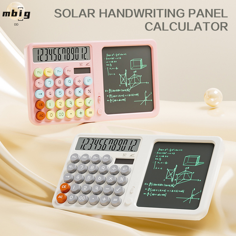 Digital Writing Tablet Calculator Solar Battery Dual Power Never Run ...
