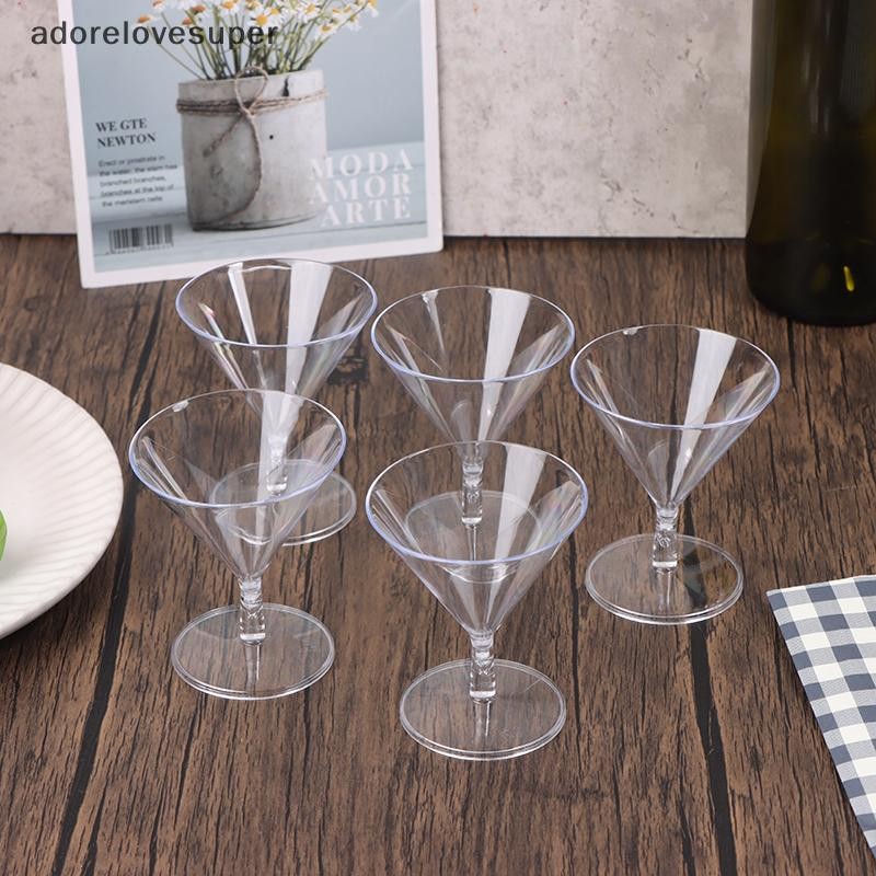 AD1PH 5PCS 60ML Disposable Cocktail Glass Plastic Champagne Flutes Cup ...