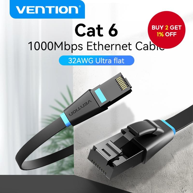 Vention Cat 6 Ethernet Cable UTP RJ45 Lan Cable Flat Internet Cable 1000Mbps High Transfer Speed ...