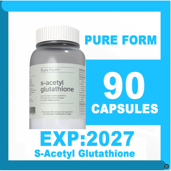 Pure Form S-Acetyl Glutathione 90 Capsules 700mg EXP:2027 With ...