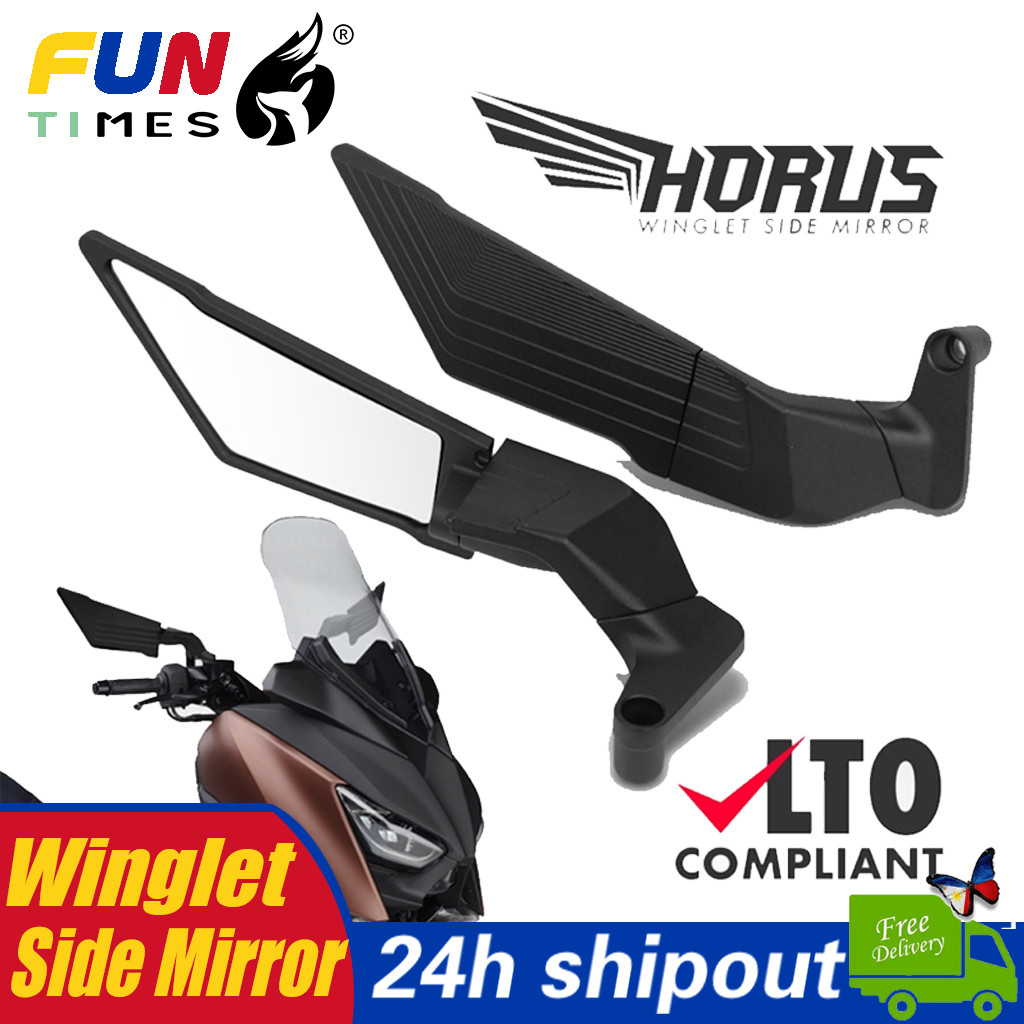 Horus Winglet Side Mirror 28cm Large Full Alloy Adjustable Mirror Mount ...