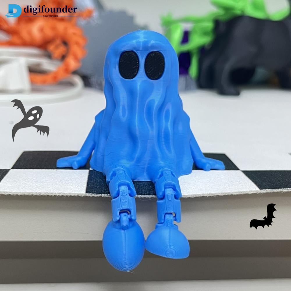 DIGIFOUNDER Halloween Ghost Figurine 3D Printed Sitting Ghost Desktop ...