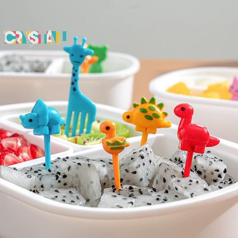 Crystal- 10Pcs Mini Cute Fruit Fork Animation Peripheral Cartoon ...