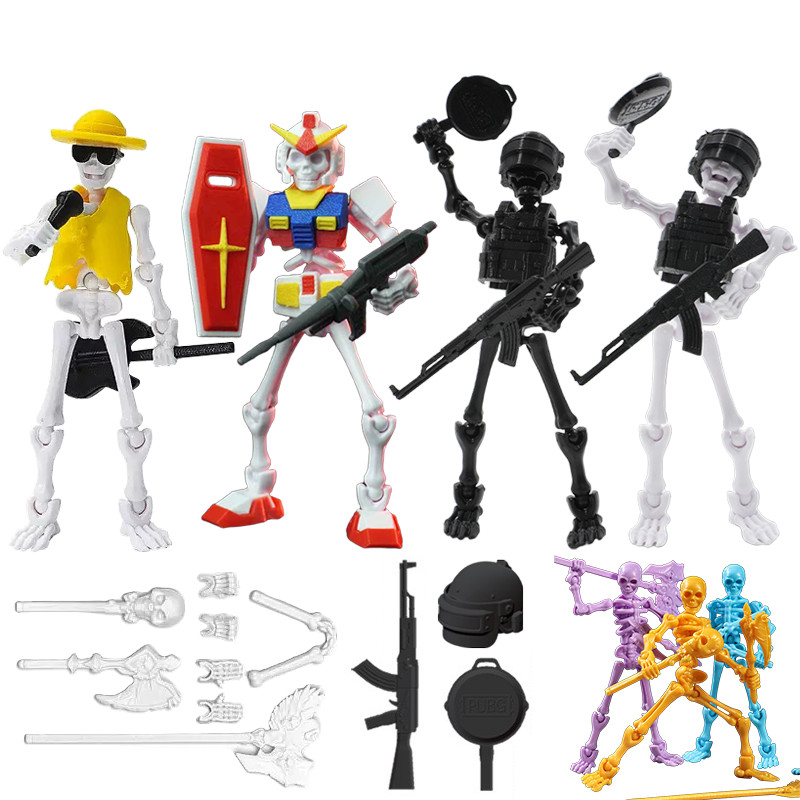 Chaotic Battle Lucky 13 3D Printing Skeleton Man Action Figure Dummy 13 ...