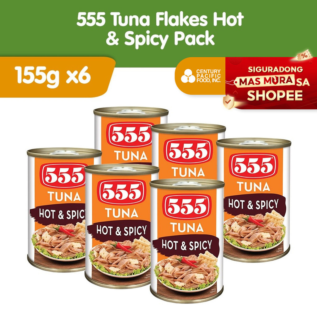 555 Tuna Flakes in Oil Hot & Spicy 155g (Pack of 6pcs) - Healthy ...