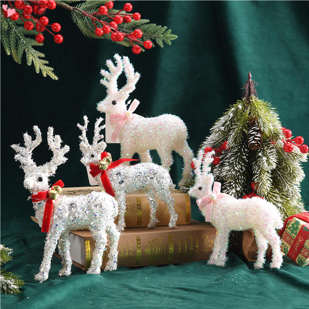Lightweight Glitter Deer Ornaments Versatile Foam Elk Pendant Creative ...