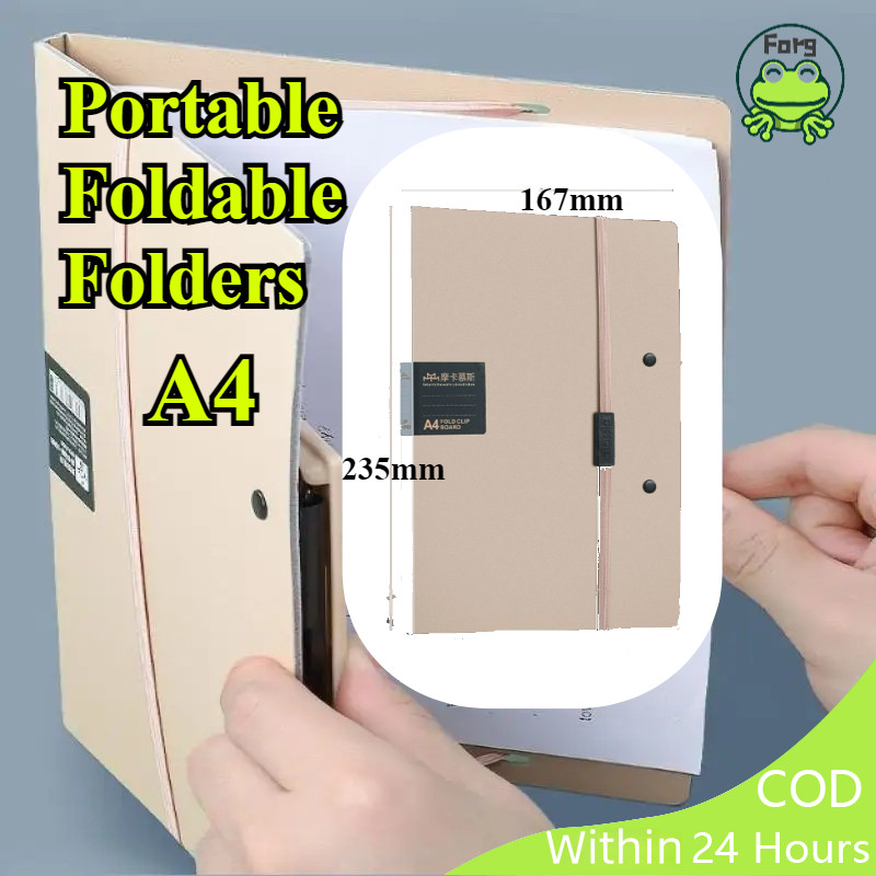 A4/Long Khaki Foldable Clipboard File Folder Low Profile Clip Paper ...