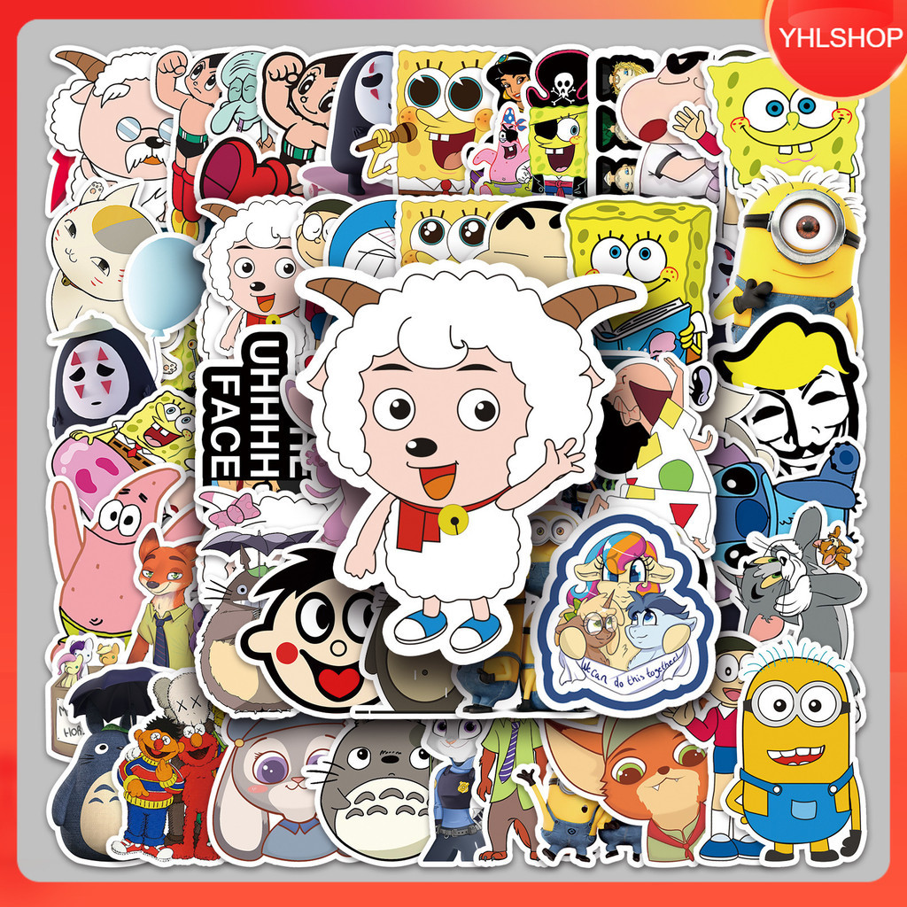 Shipped From Thailand 50 Types Of Stickers Including Famous Cartoons ...