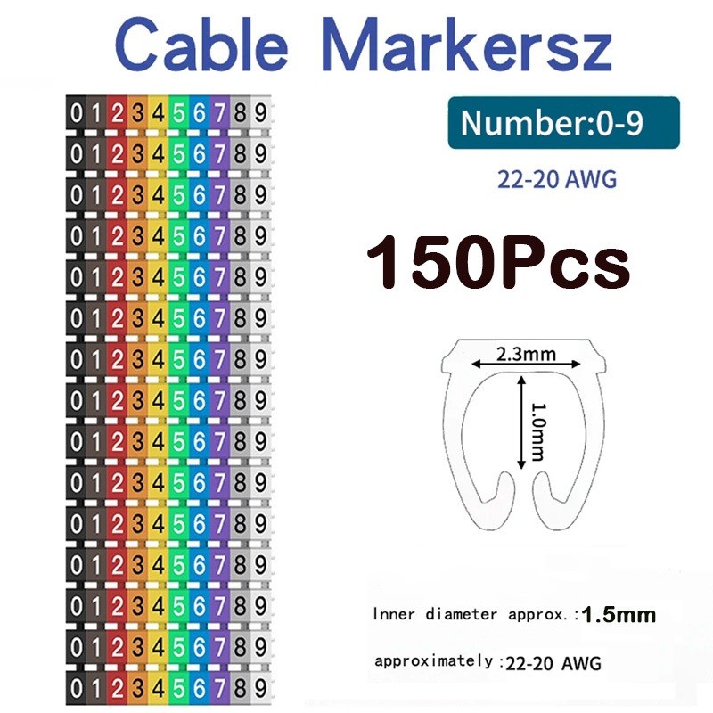 Plastic Digital Cable Identification Wire Marker Number Tag Label ...