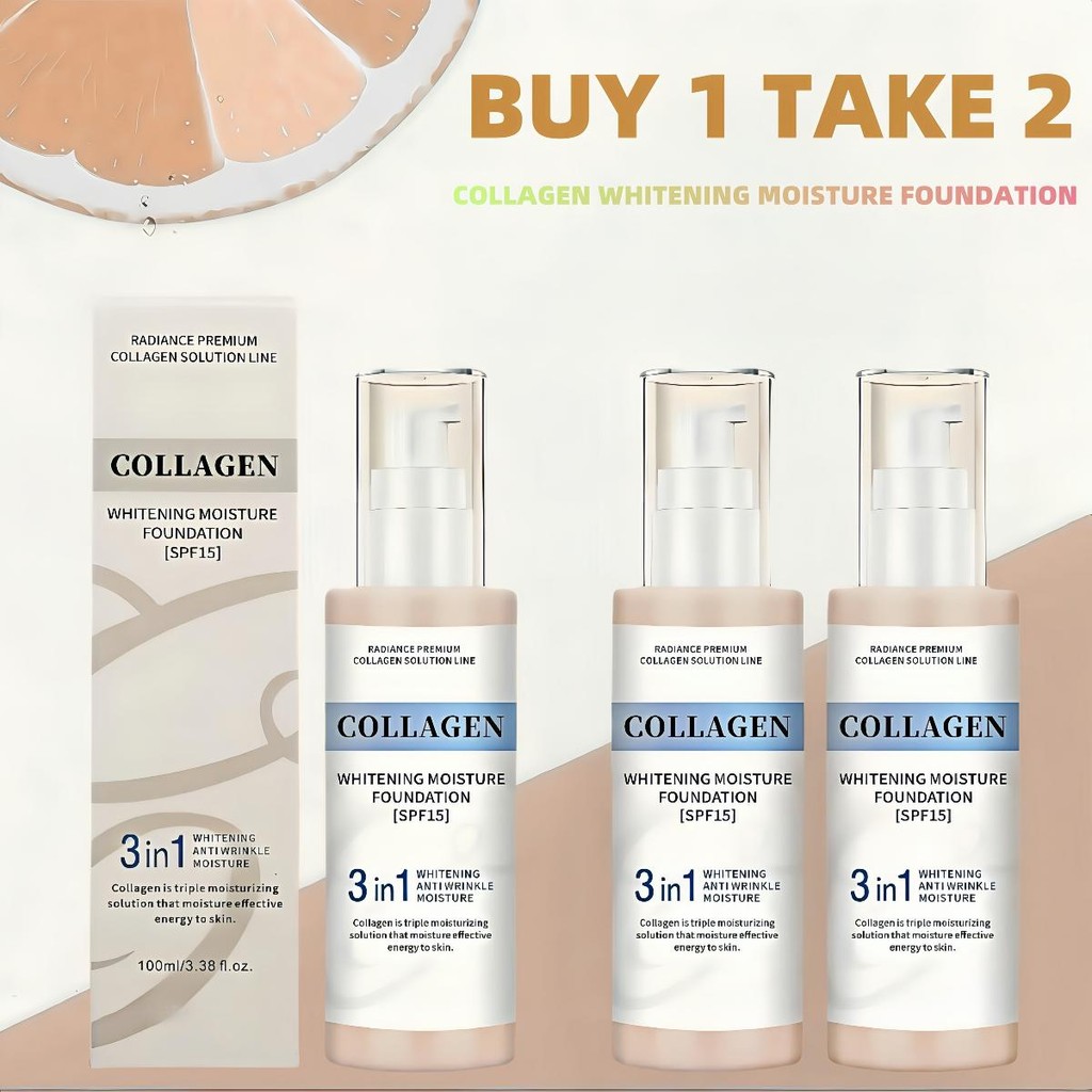 Buy 1 Take 2 Collagen whitening moisture foundation SPF15 3in1 ...