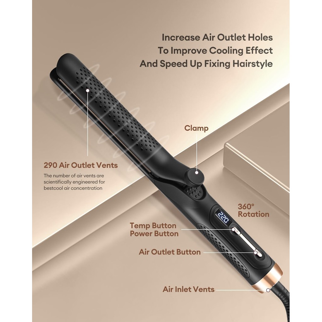 360° Airflow Styler - Professional 2-in-1 Curling Iron and Straightener ...