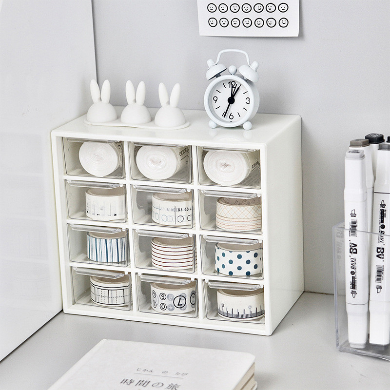 12-Grid Stationery Storage Box Jewelry Box Drawer-Type Pull-out Storage ...