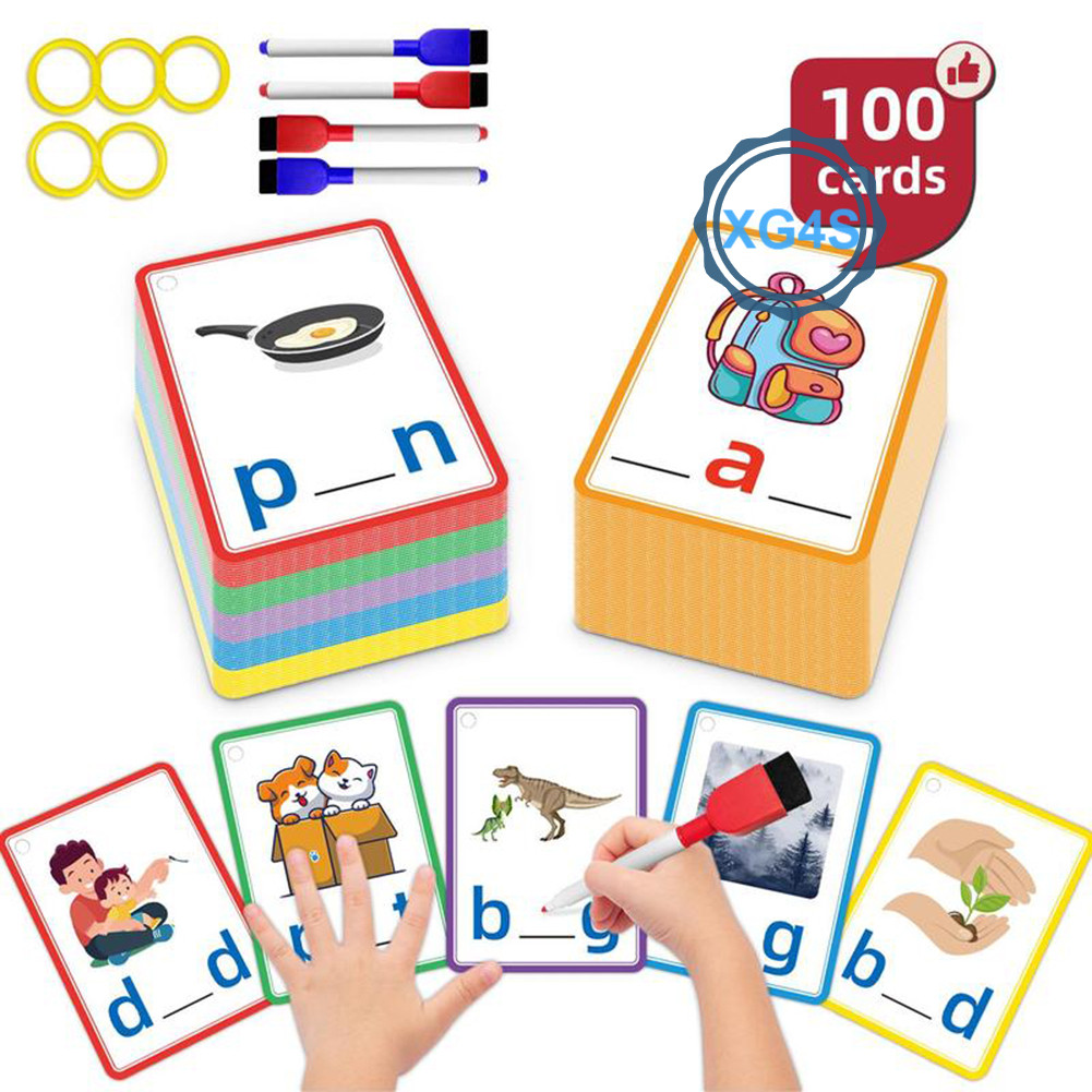 CVC Word Writing Spelling Flash Cards Educational Word Puzzle Games For ...