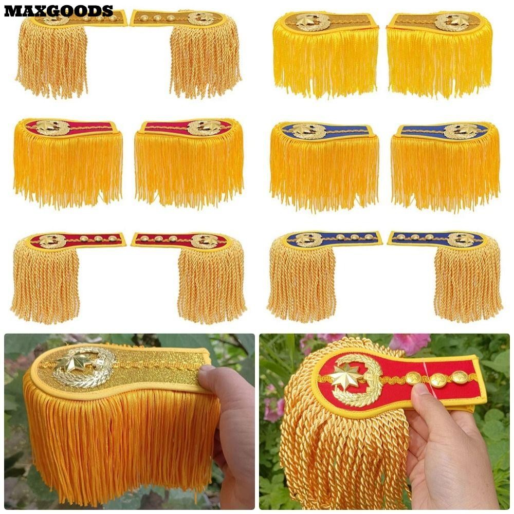 MAXGOODS 1Pair Shoulder Pad Epaulettes, Multipurpose With Buckle Tassel ...