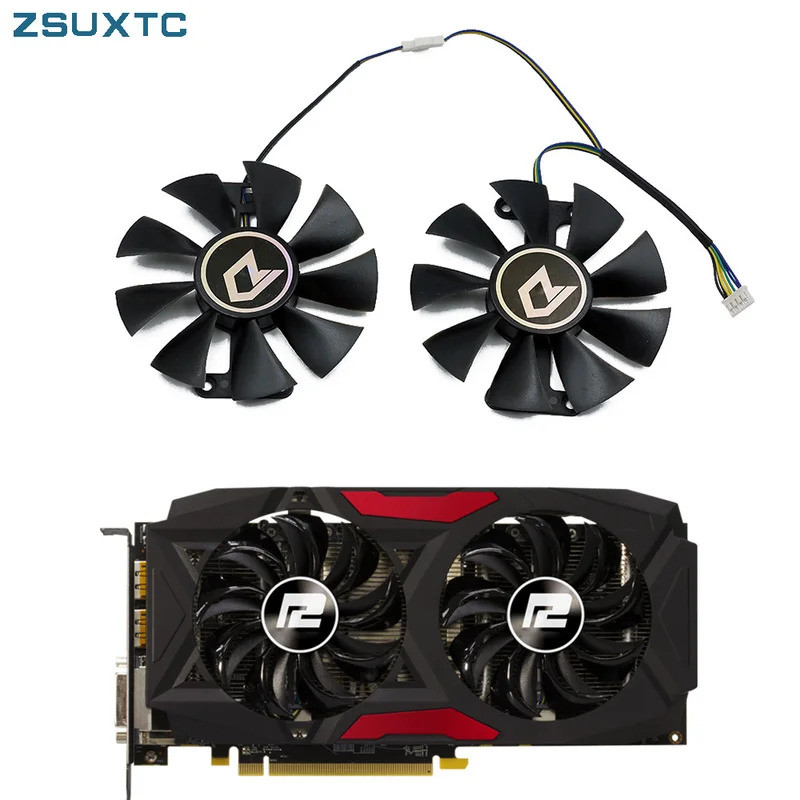 2Pcs/Lot GA91S2U GPU Cooling Fans Replacement For PowerColor Red Devil ...