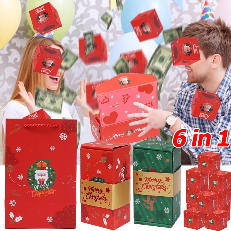 Christmas Pop-Up Money Surprise Gift Box - Foldable Money Bounce Box ...