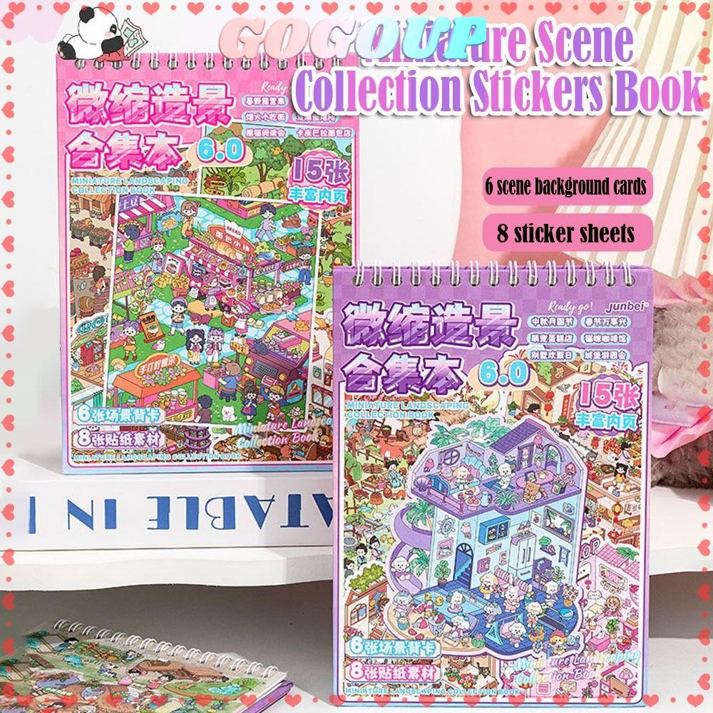 GOGOASDGRF Miniature Scene Sticker Book, Mini Visual Stacking DIY ...