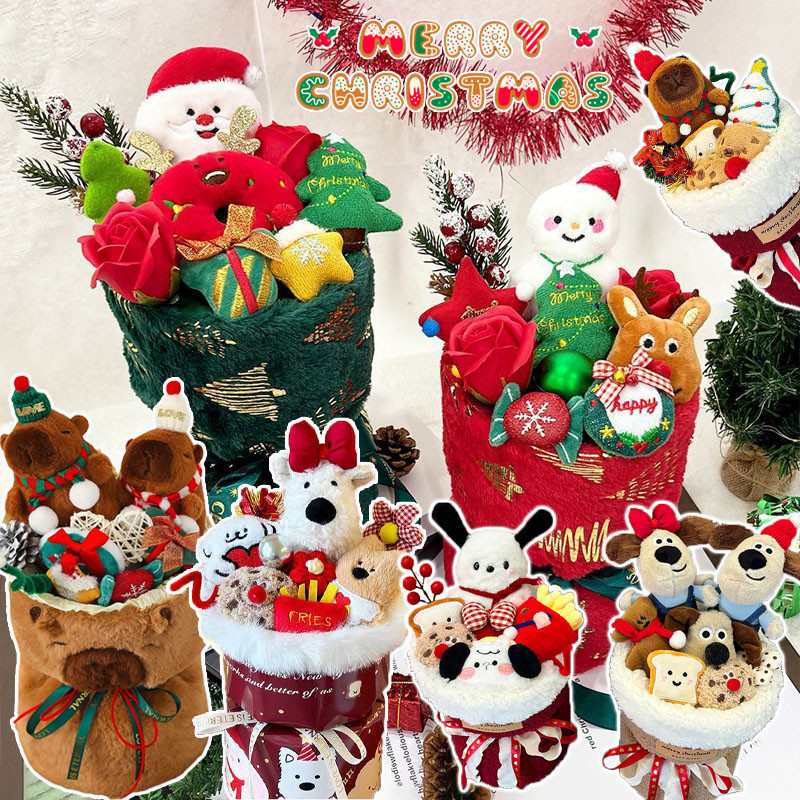 Cute Christmas Bouquet Doll Cartoon Theme Atmosphere Gifts Birthday ...