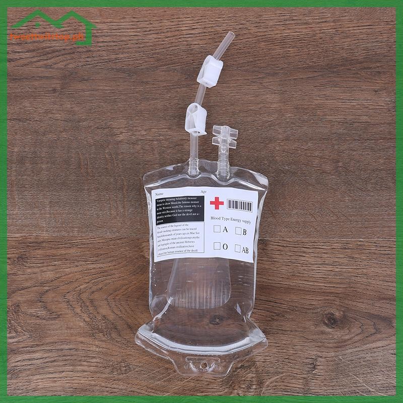 TRTOP 400ml Transparent PVC Reusable Blood Energy Drink Bag Halloween ...