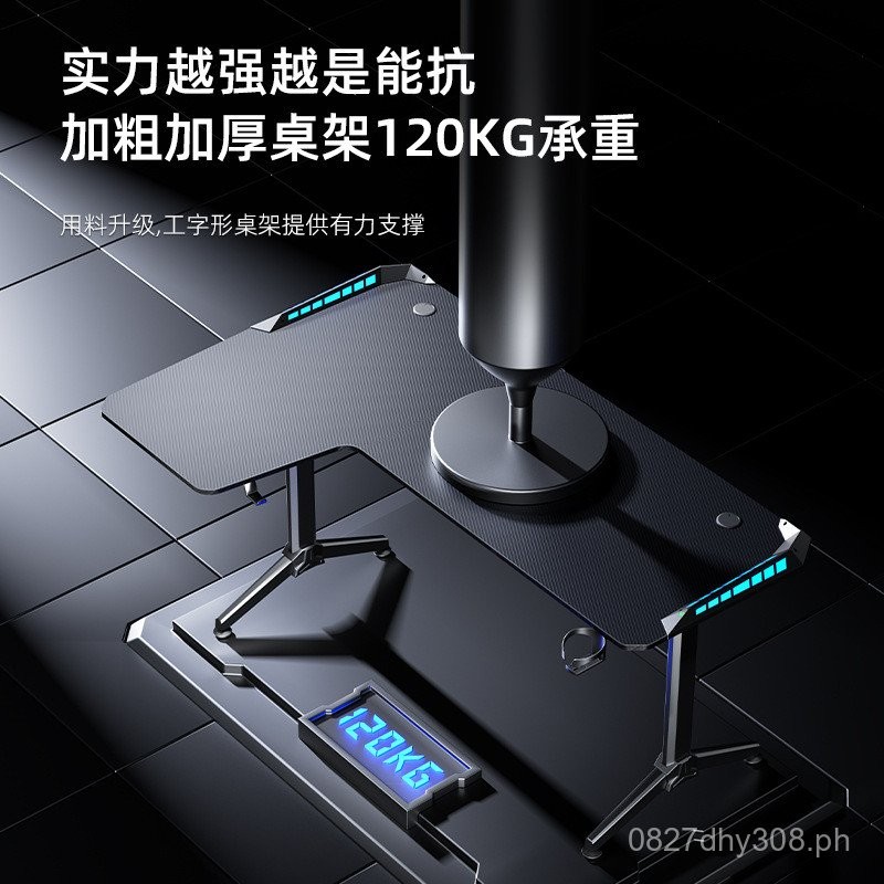 RGB Home Workbench Computer Desk Desktop Desk Gaming Desk Corner Carbon ...