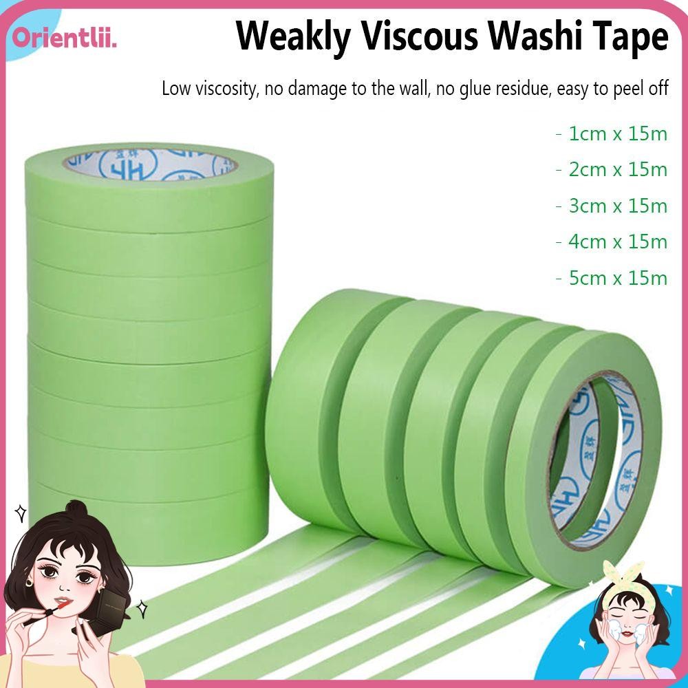 ORIENTTK 15M Washi Tape, Art Latex Paint Weak Viscous Separation Paper ...