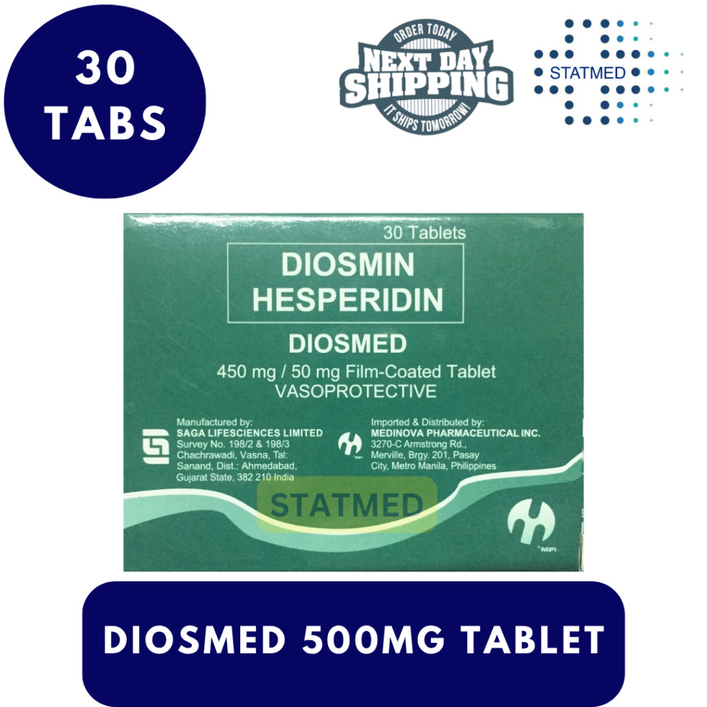 Diosmed Diosmin + Hesperidin 500mg Tablet Daflon Alternative l 10 & 30 ...