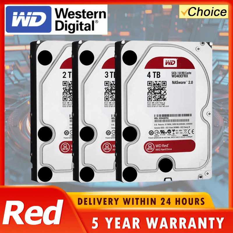 Western Digital WD 4TB 2TB 3TB 6TB Red NAS Hard Disk Drive 3.5 ...