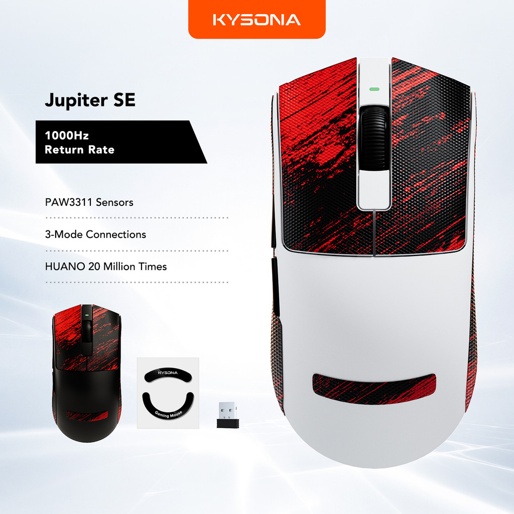 KYSONA Jupiter SE PAW3311 1000Hz Wireless Gaming Mouse 46g Super-light ...