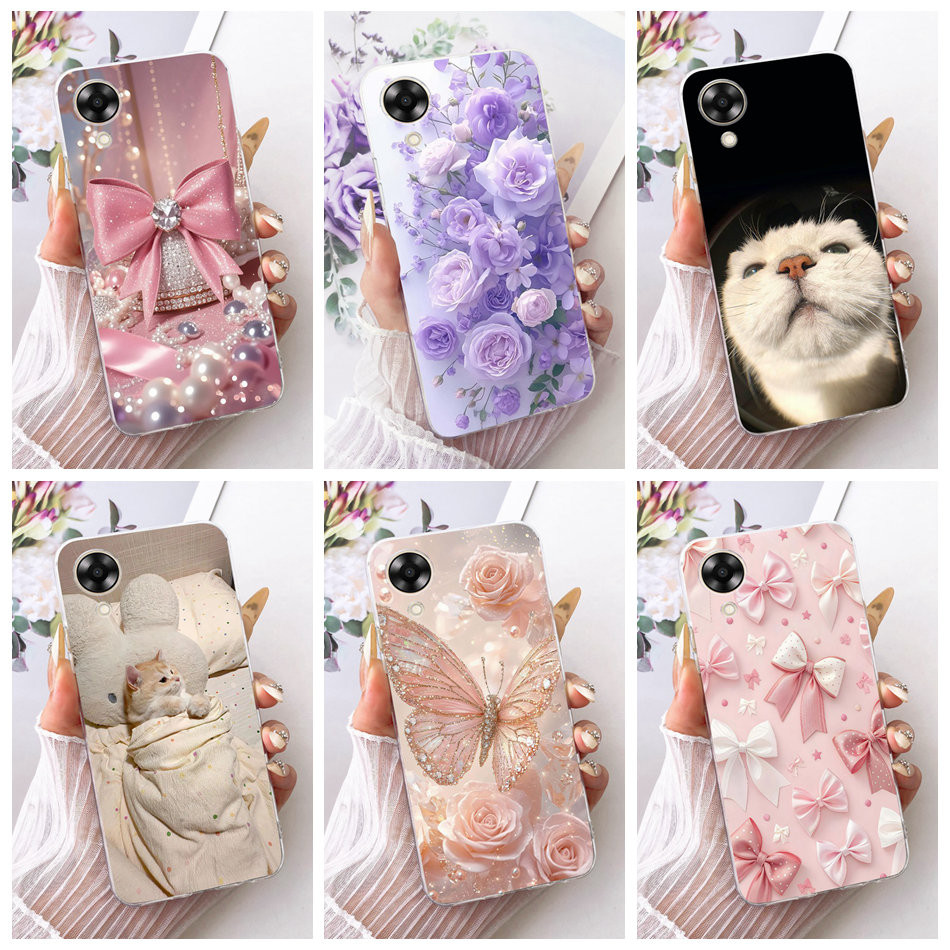 For OPPO A17k A17 CPH2471 CPH2477 New Elegant Floral Cat Painting ...